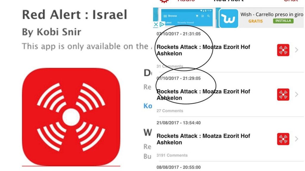 Red Alert, l'app che segnala l'arrivo di missili, razzi e mortai - Mosaico