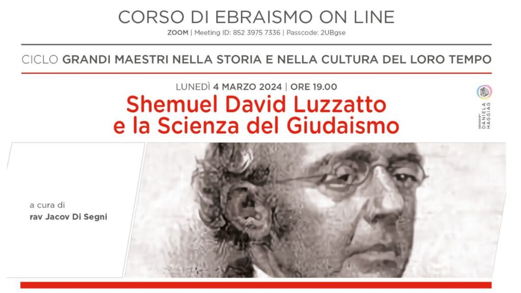 La Scienza del Giudaismo: Shemuel David Luzzatto. L'evento su zoom di ...