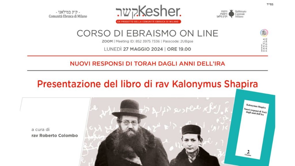 Nuovi responsi di Torà dagli anni dell'ira. Presentazione del libro di ...